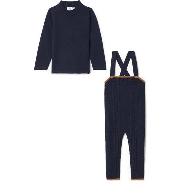 Cable Knit Overall Set Navy - Mr. Mr. Mixed Apparel Set | Maisonette