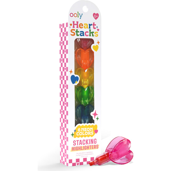Heart Stacks Stacking Highlighters - OOLY Arts & Crafts | Maisonette