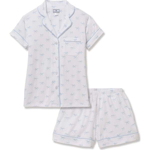 Womens Classic Short Sleeve Short Set in Something Blue Bows - Petite ...