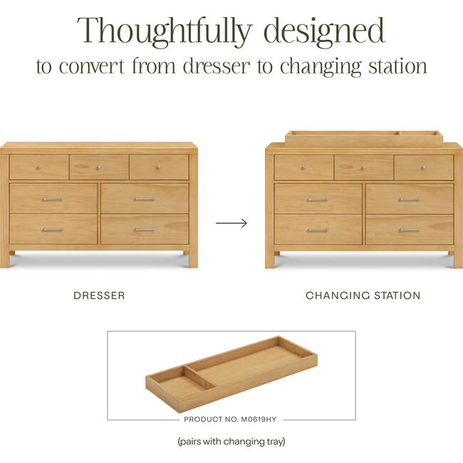 Nantucket 7-Drawer Assembled Dresser in Honey - Namesake Dressers ...
